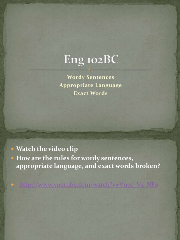 Wordy Sentences Appropriate Language Exact Words | PDF | Phrase ...
