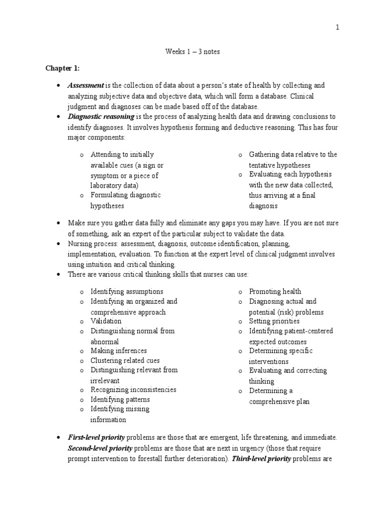 Health Assessment Basics Notes | Download Free PDF | Pain | Malnutrition