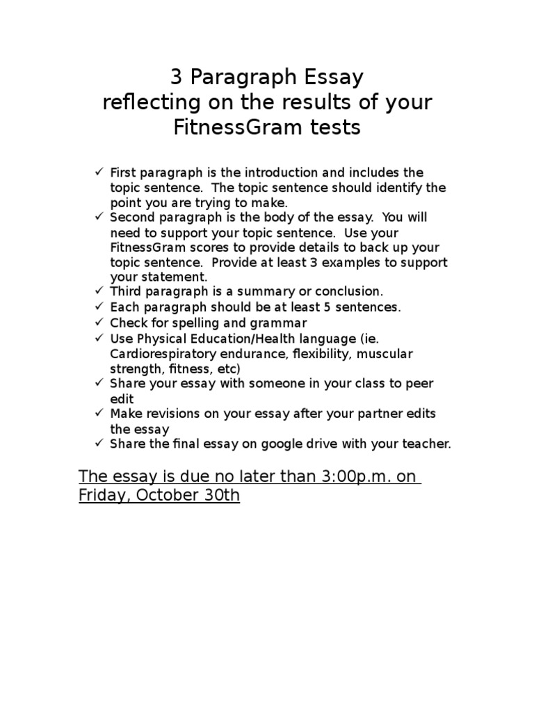 FitnessGram Test Reflection Essay | PDF