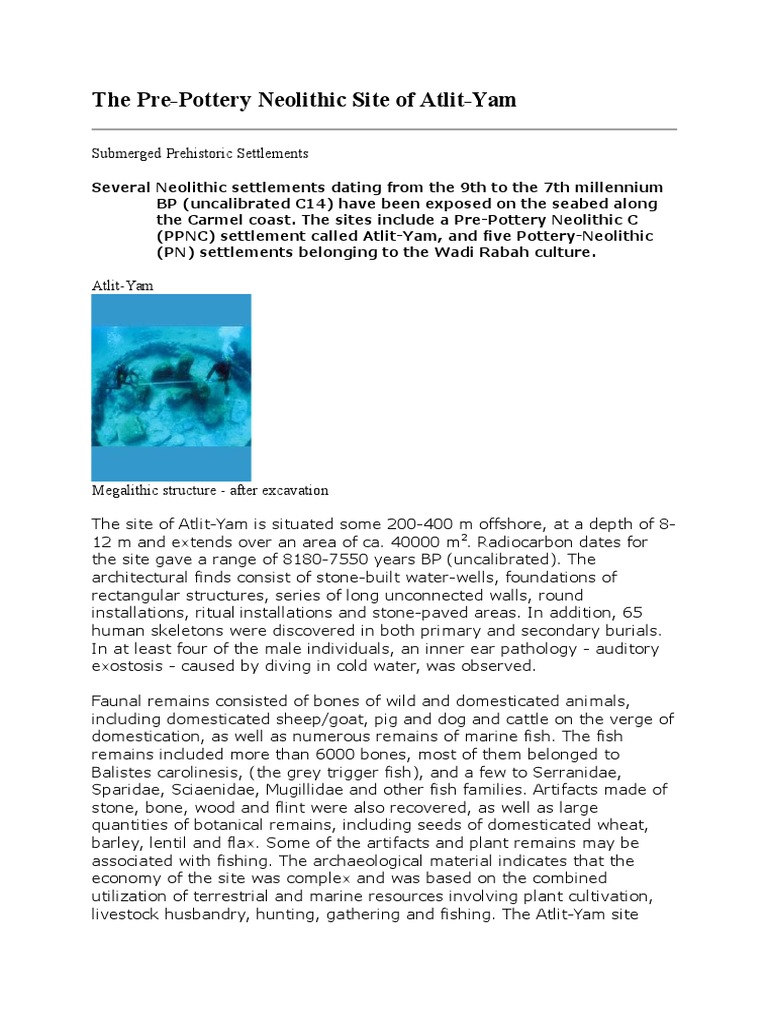 Atlit Yam | PDF | Archaeology | Agriculture