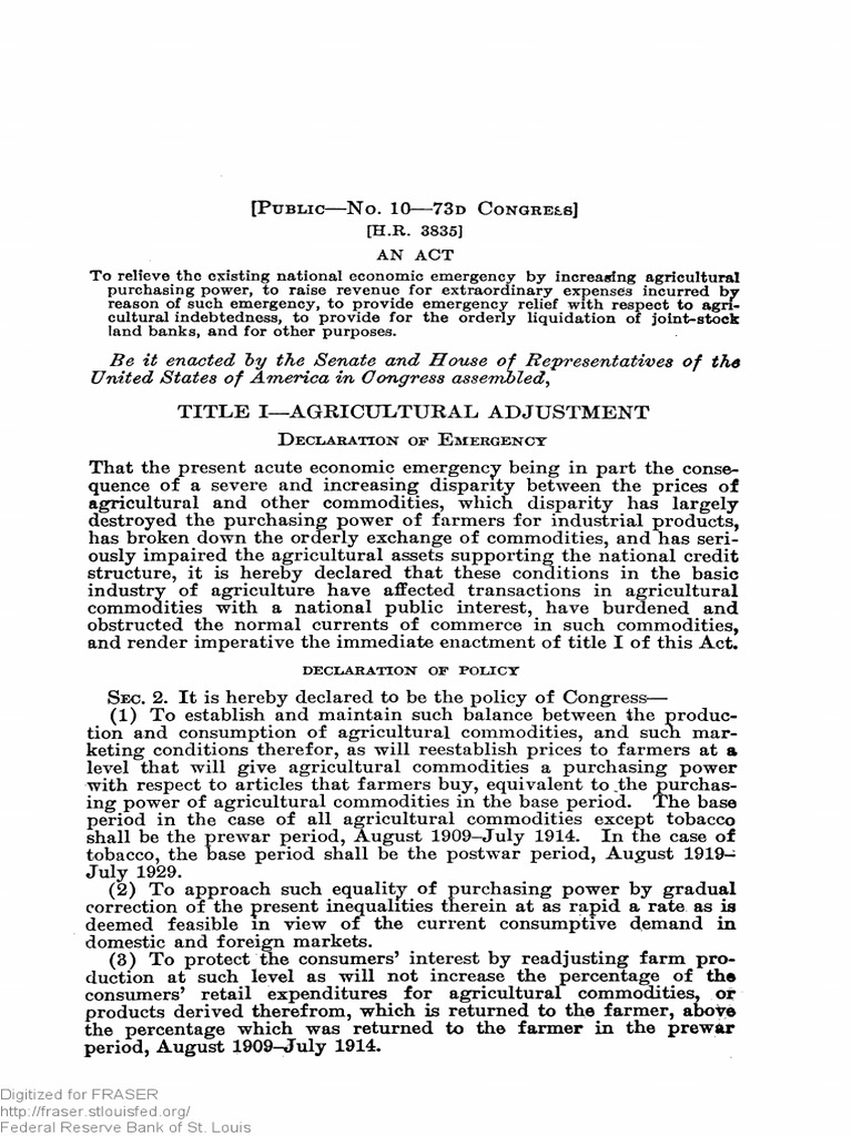 Public Law 73-10, Aka HR 3835, Aka HJR-192, Aka 31 USC 5118 D 2, Aka 12 ...