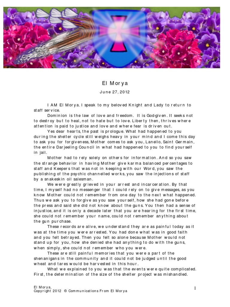 El Morya | PDF | Ascended Master | Jesus