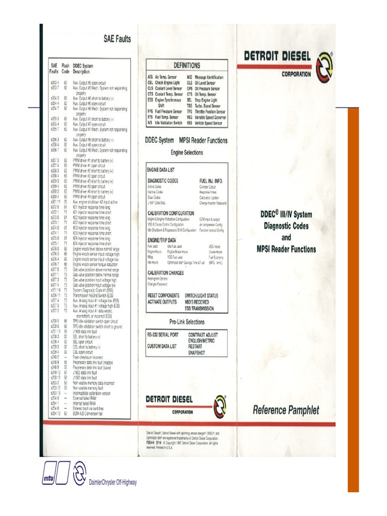 Codigo DDEC para Motores Detroit Diesel | PDF