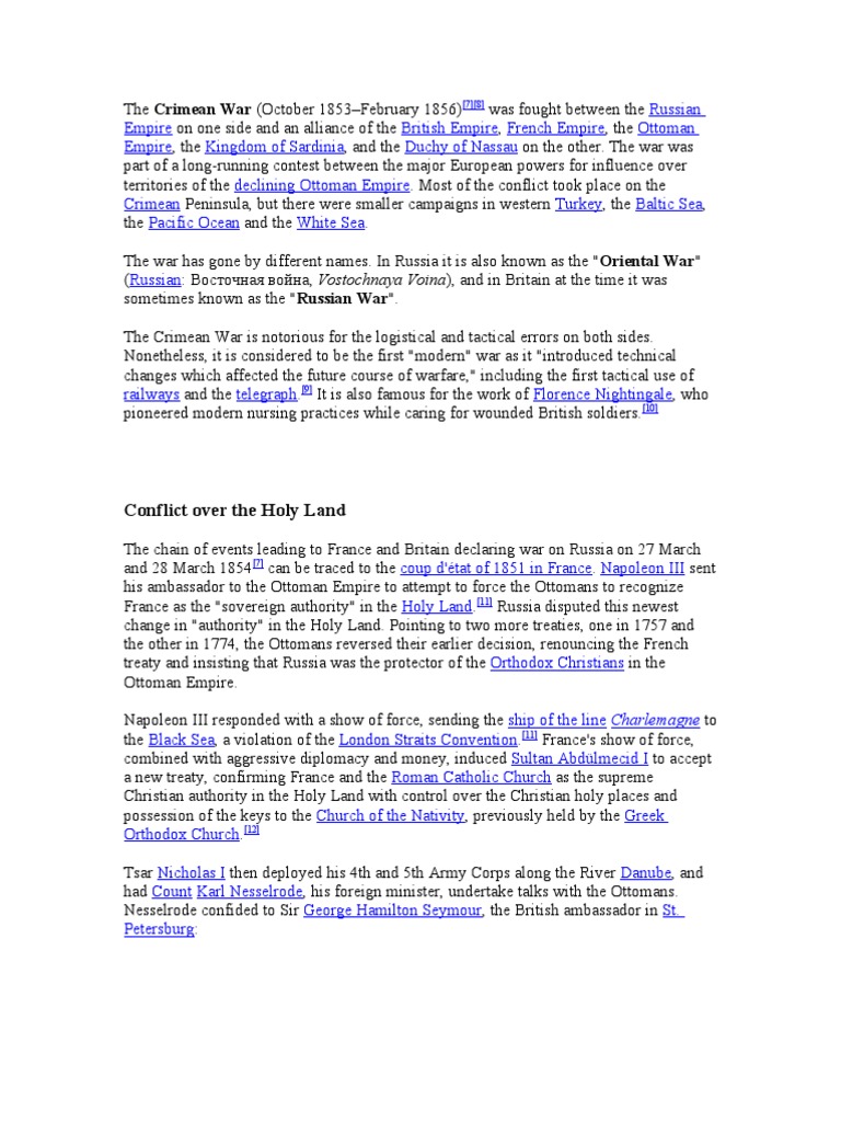 The Crimean War | PDF | Crimean War | Military