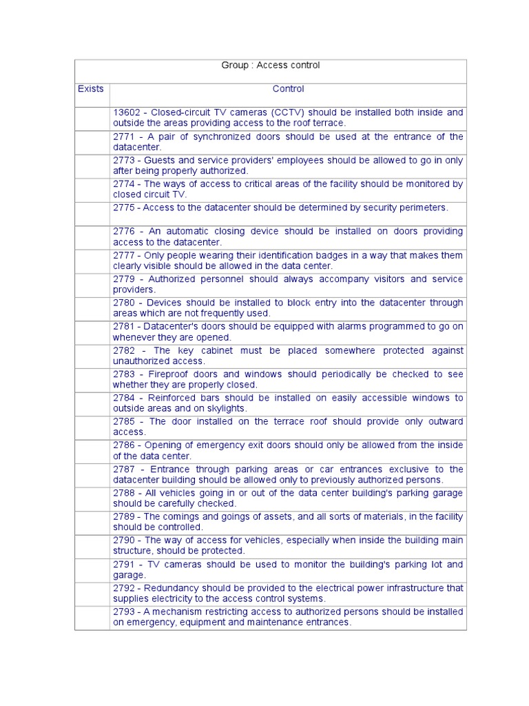 CheckList Datacenter | PDF | Data Center | Cable