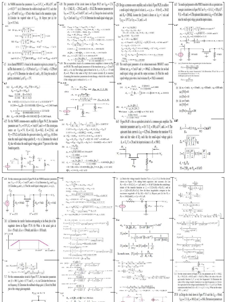 Formula Sheet Microelectronics | PDF
