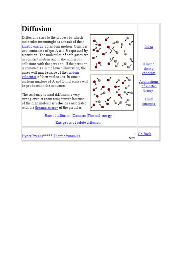 Diffusion: Kinetic Energy Index | PDF | Osmosis | Diffusion