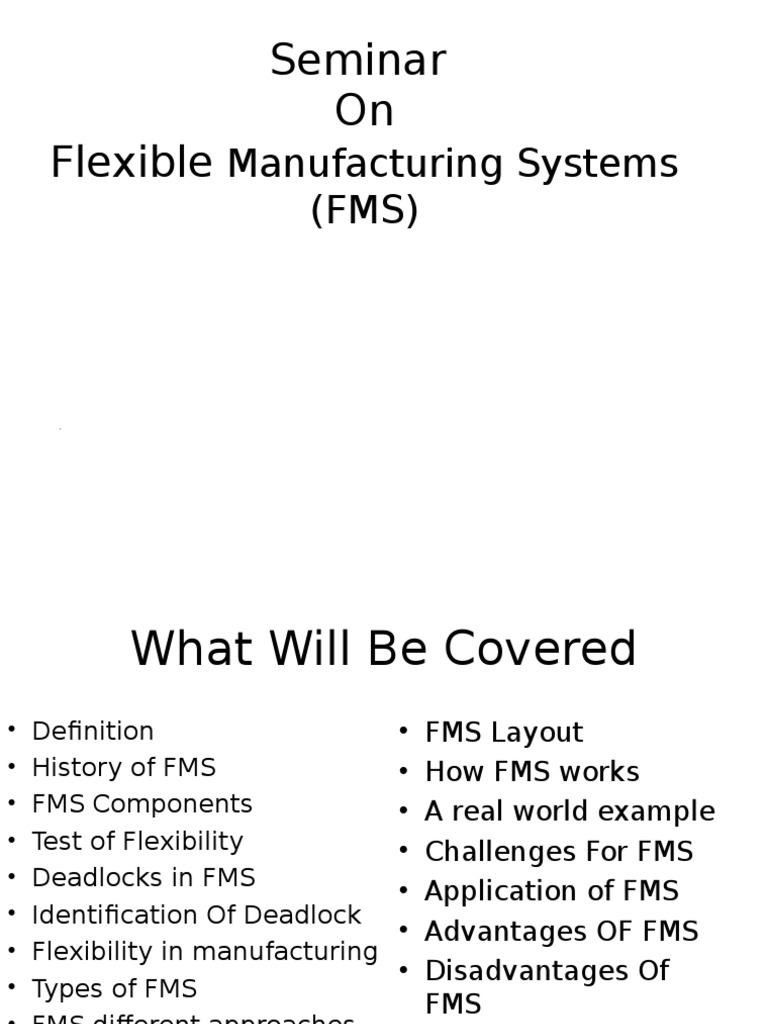 FMS | PDF | Robot | Robotics