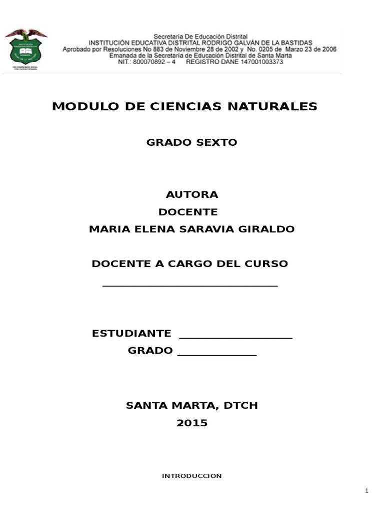 Modulo de Ciencias Naturales 2015 | PDF | Medición | Science