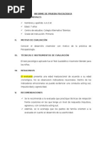 Modelo de Informe - Test de Bender | PDF | Sistema nervioso | Cognición