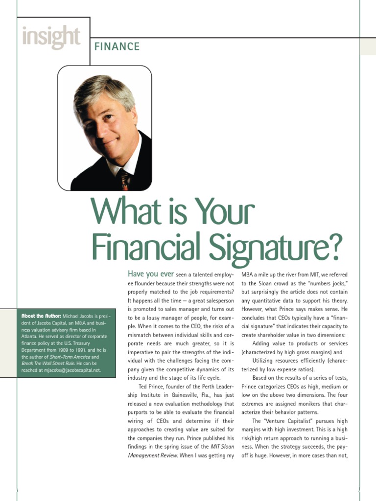 CEO Financial Signatures Unveiled | PDF | Commodity | Leveraged Buyout