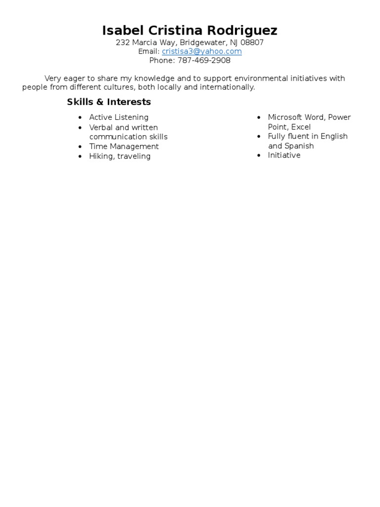 Environmental Policy Graduate Resume | PDF