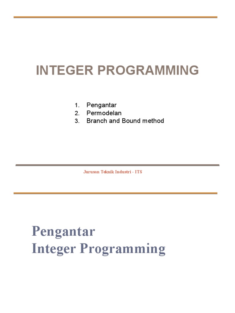 Integer Programming | PDF