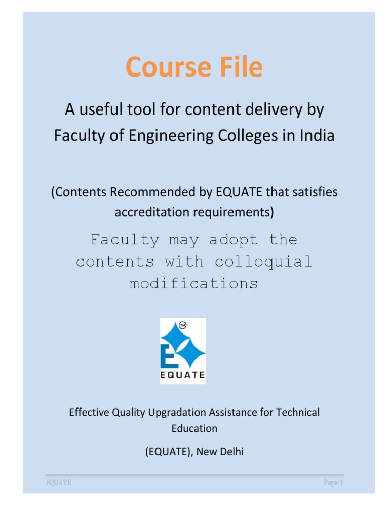 Course File Format For Faculty | PDF | Educational Assessment | Learning