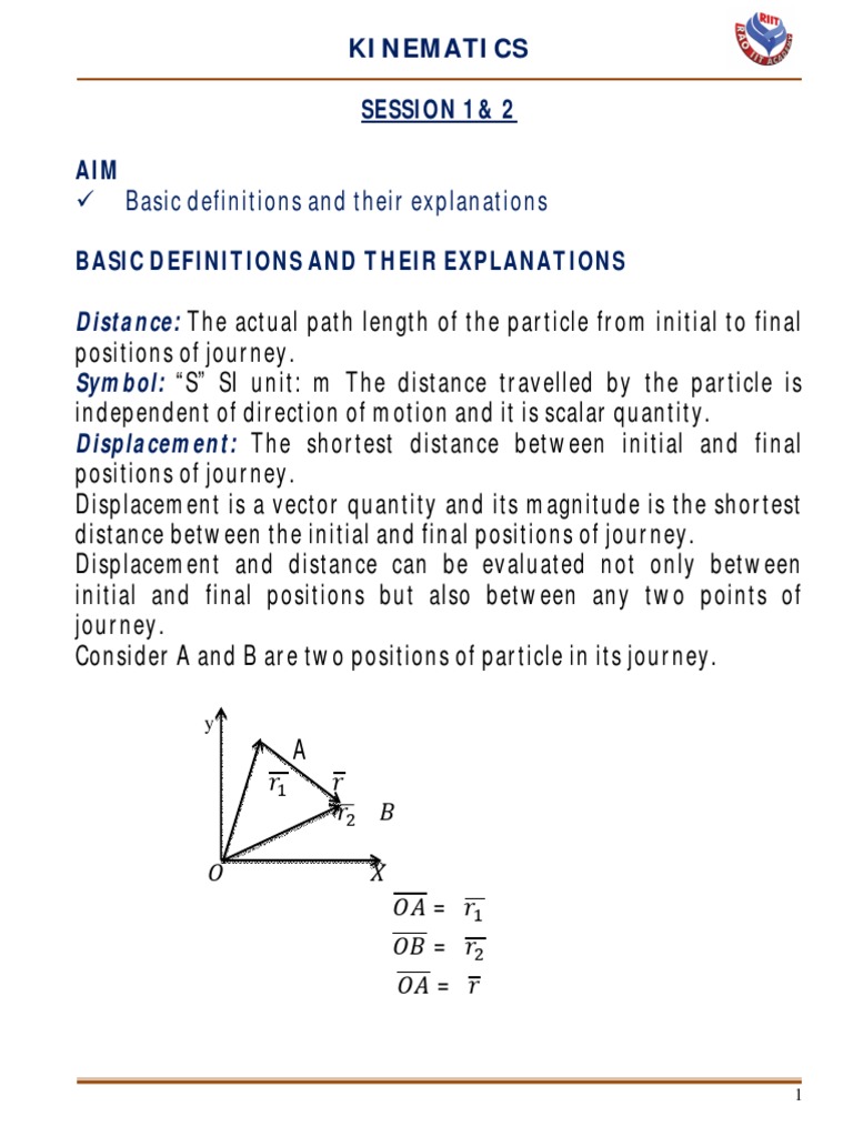 Kinematics | PDF | Acceleration | Trajectory