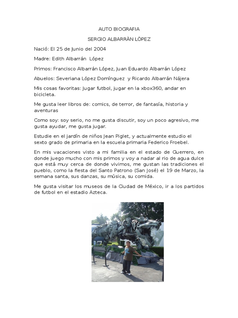 Auto Biografia de Sergio Albarràn Lòpez | PDF