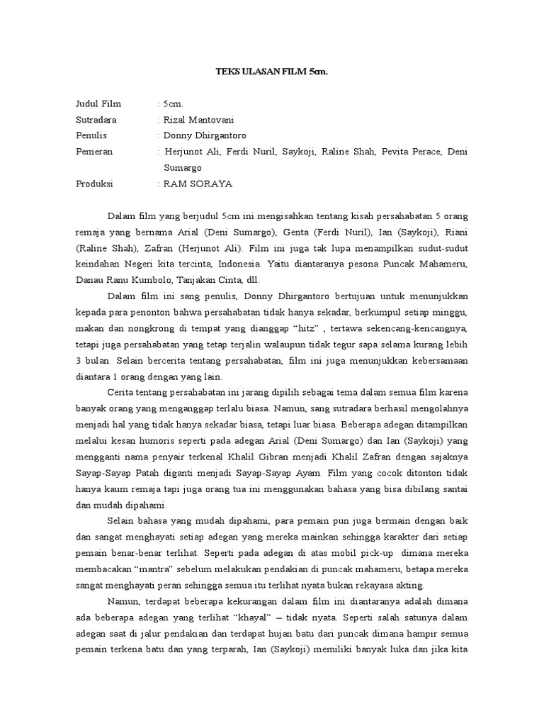 Teks Ulasan Film | PDF | Game & Aktivitas | Seni & Disiplin Bahasa