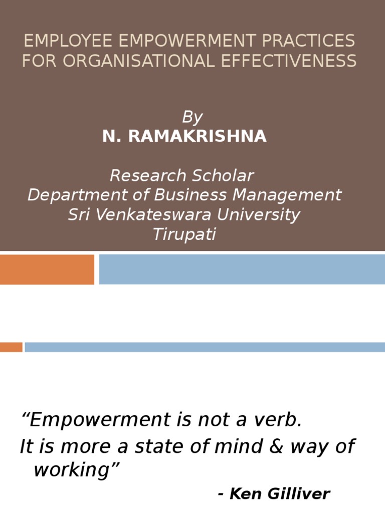 Employee Empowerment Practices For Organisational Effectiveness | PDF ...