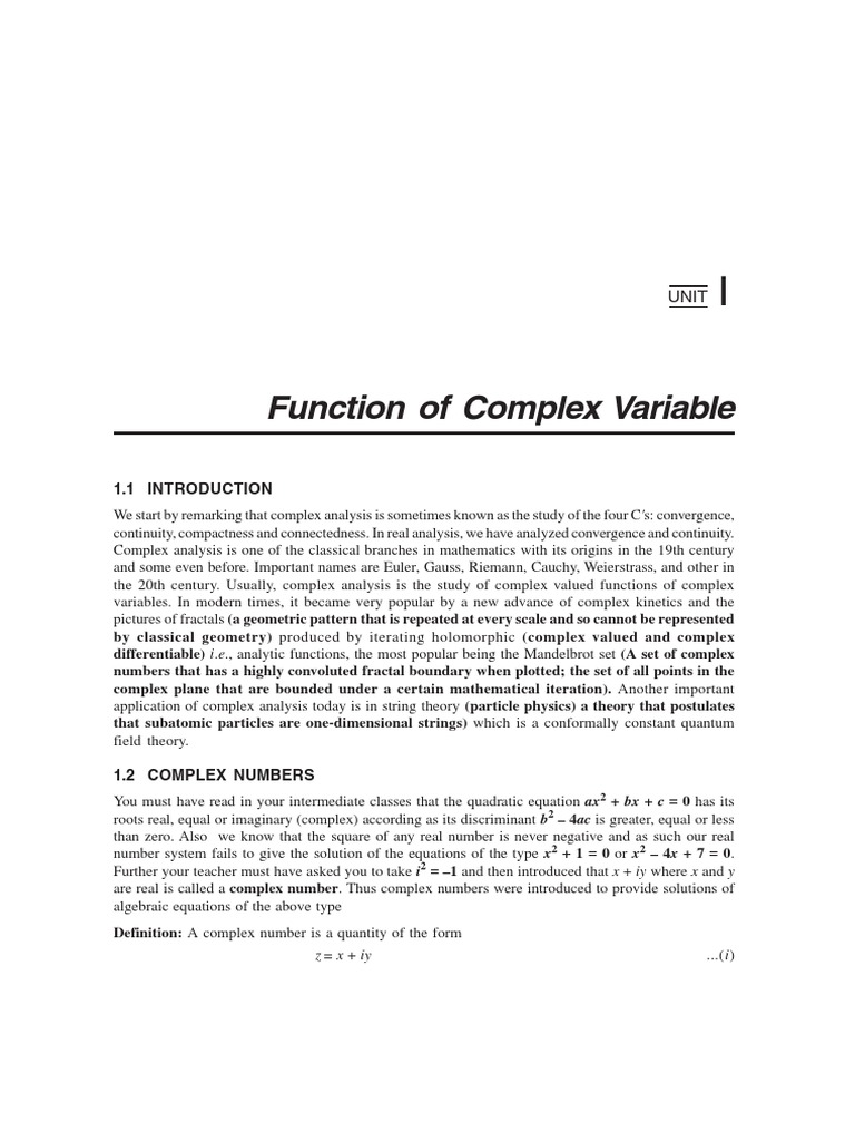 Function of Complex Variable: Z X + Iy | PDF | Complex Number | Holomorphic Function