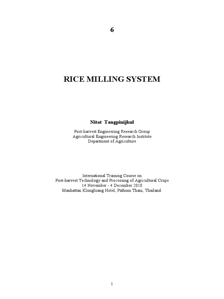 6 Rice Milling System | PDF | Rice | Mill (Grinding)