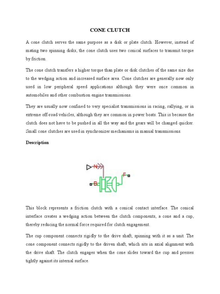 Cone Clutch | PDF | Clutch | Manual Transmission