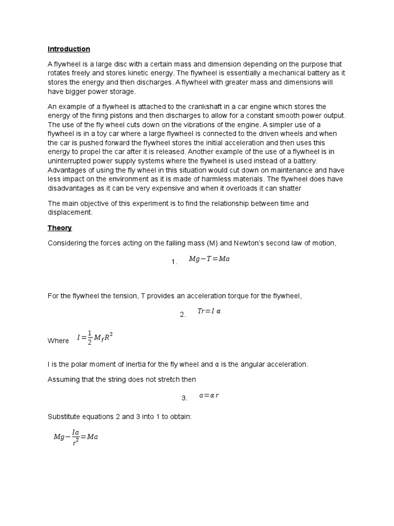 Flywheel Experiment | PDF | Torque | Spacetime