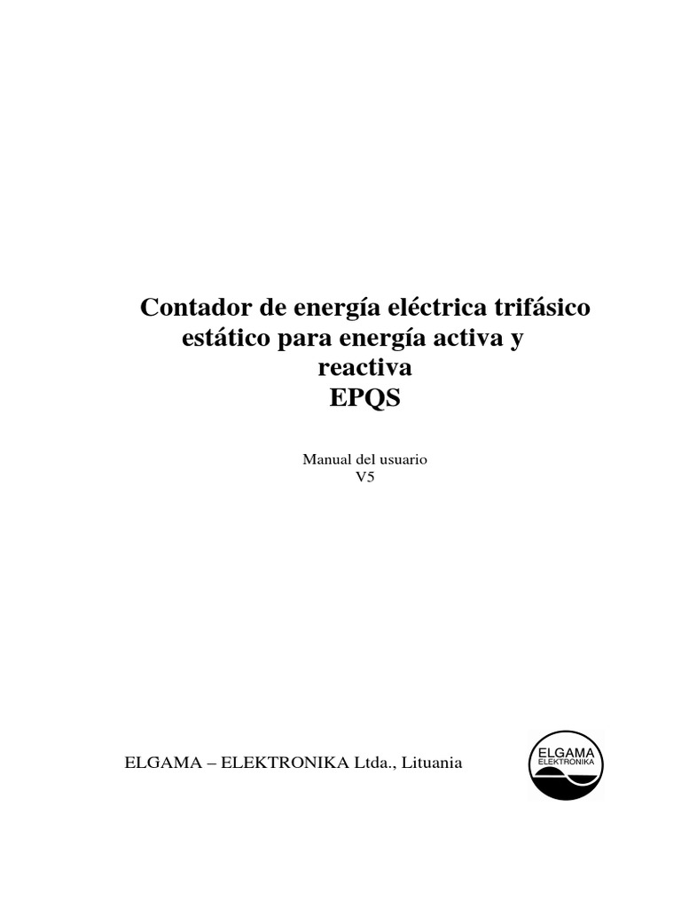MEDIDOR Elgama EPQS Electronico Lituania | PDF | Corriente eléctrica ...