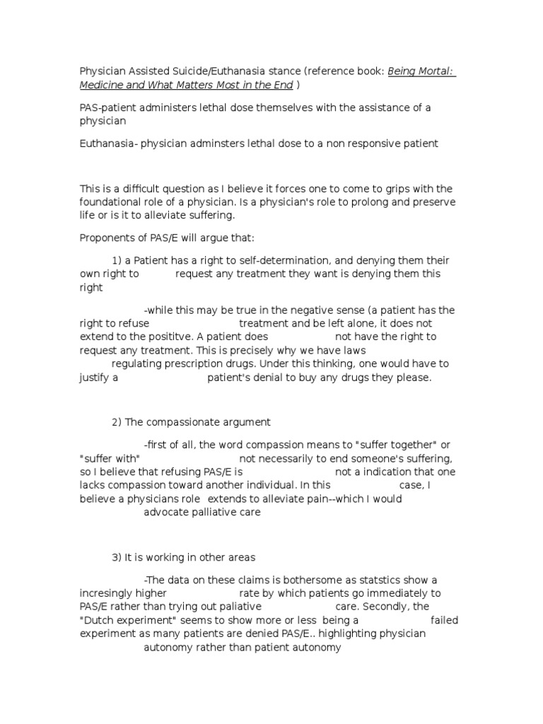 Physician-Assisted Suicide Debate Insights | PDF | Self-Improvement ...