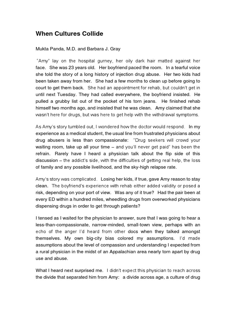 When Cultures Collide PDF | PDF | Substance Abuse | Physician