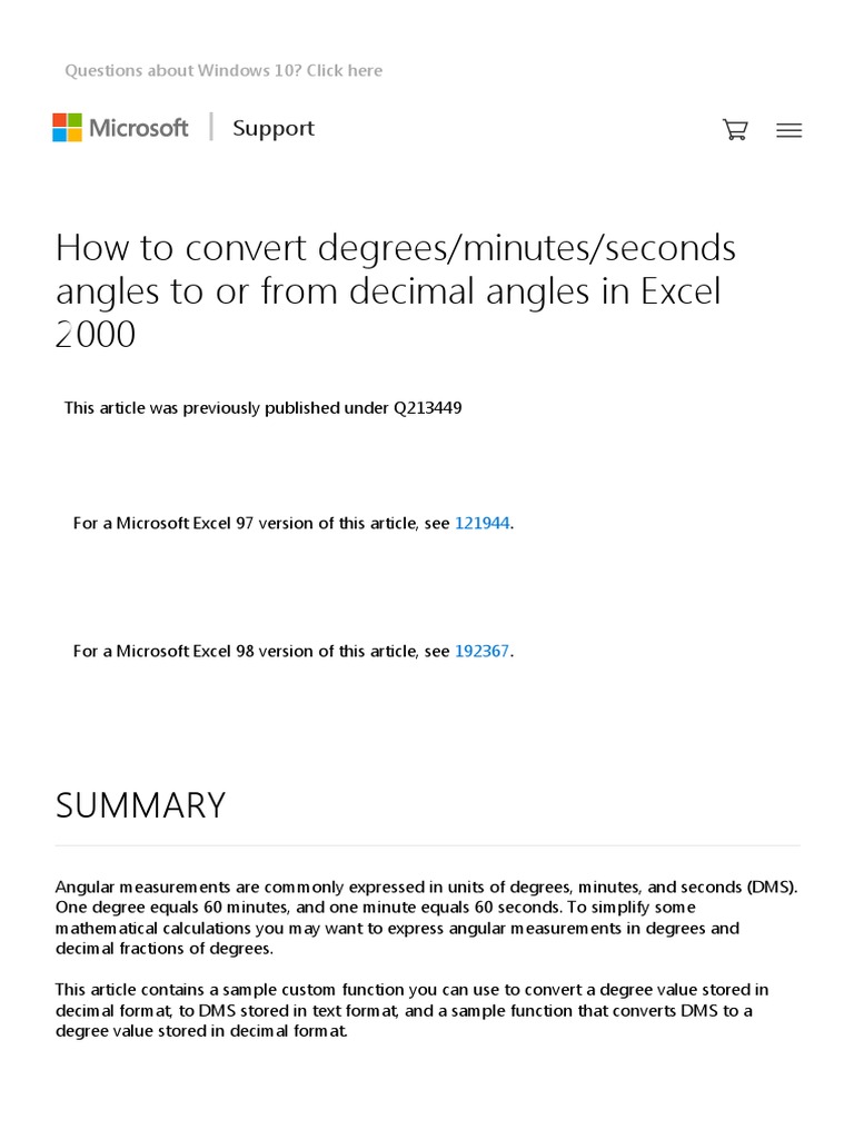 How To Convert Degrees - Minutes - Seconds Angles To or From Decimal ...