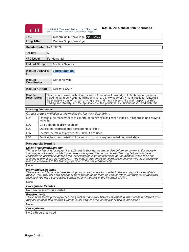 Module General Ship Knowledge | PDF | Ships | Hull (Watercraft)