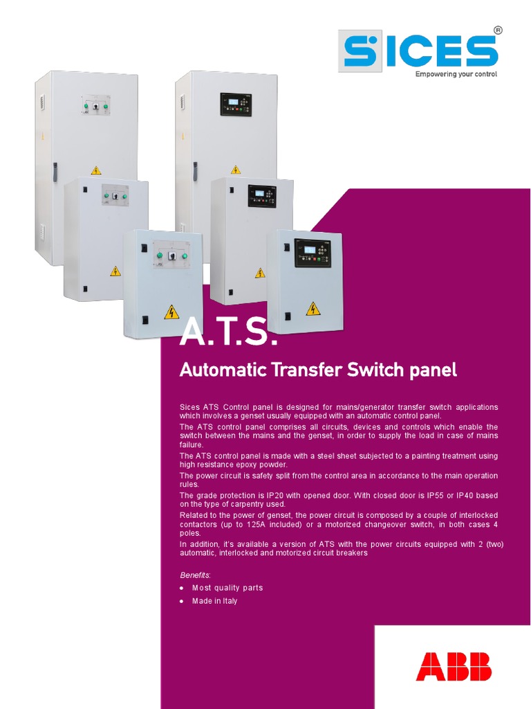 ATS Control Panel | Switch | Mains Electricity