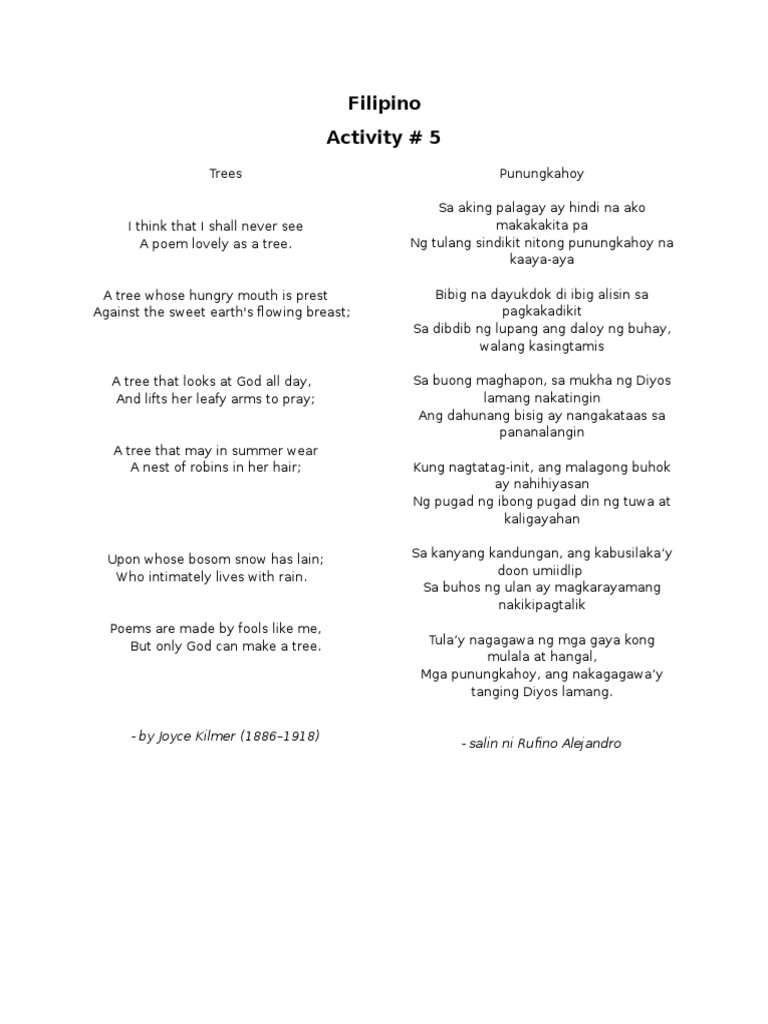 Trees in Filipino | PDF