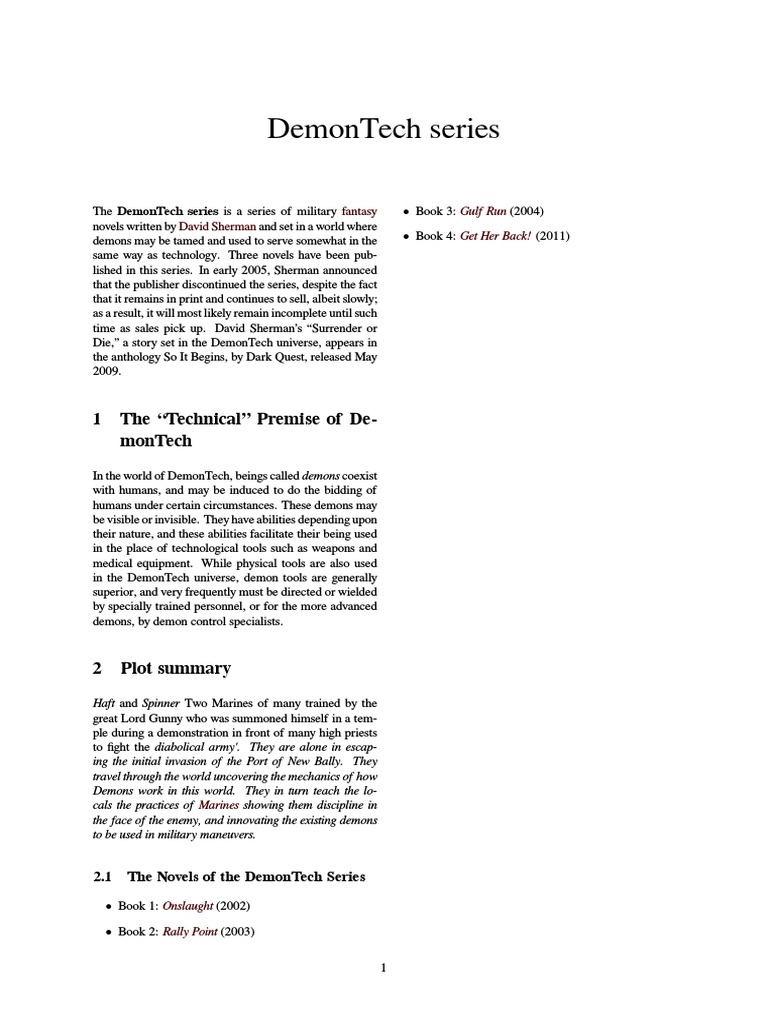 DemonTech Series PDF | PDF | Science | Technology (General)