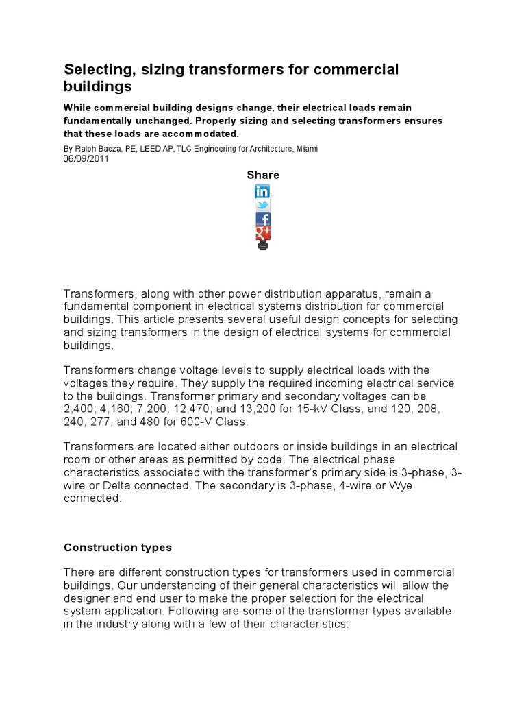 Selection of Power Trafo | PDF | Transformer | Electrical Equipment