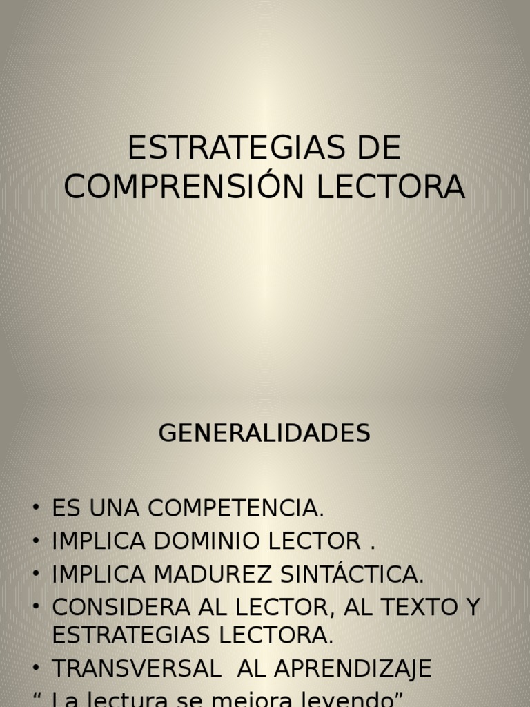 Estrategias para Mejorar la Comprensión Lectora | PDF | Lectura ...