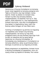 HINILAWOD - Epiko NG Mga Bisaya | PDF
