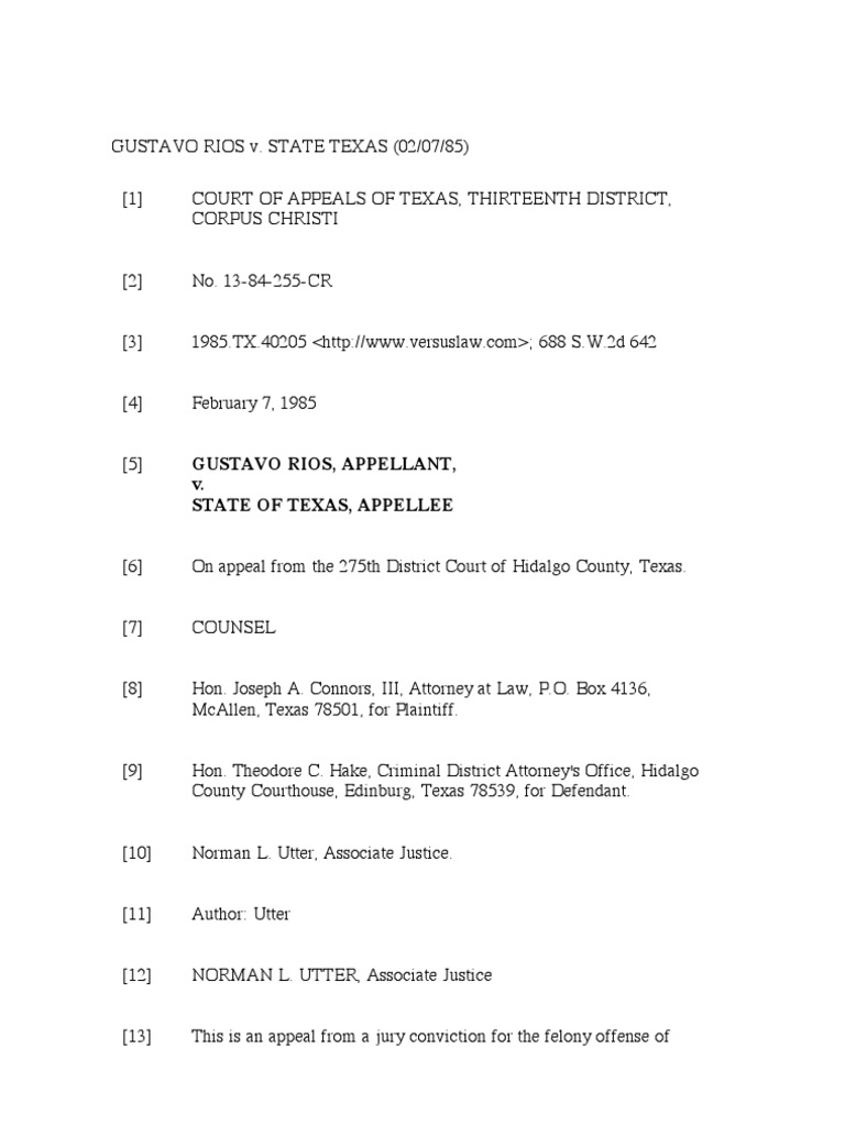 Rios V State | PDF | Indictment | Speedy Trial Act