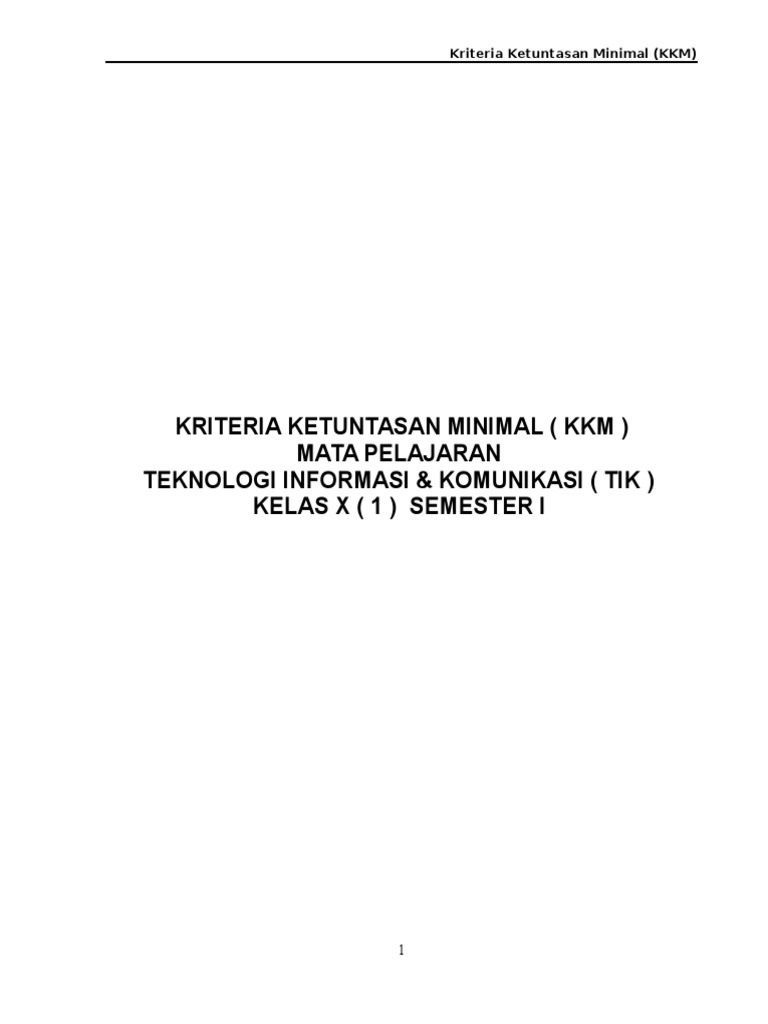 KKM Tik Sma | PDF