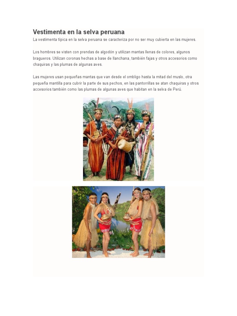 La vestimenta tradicional en las diferentes regiones de Perú | PDF