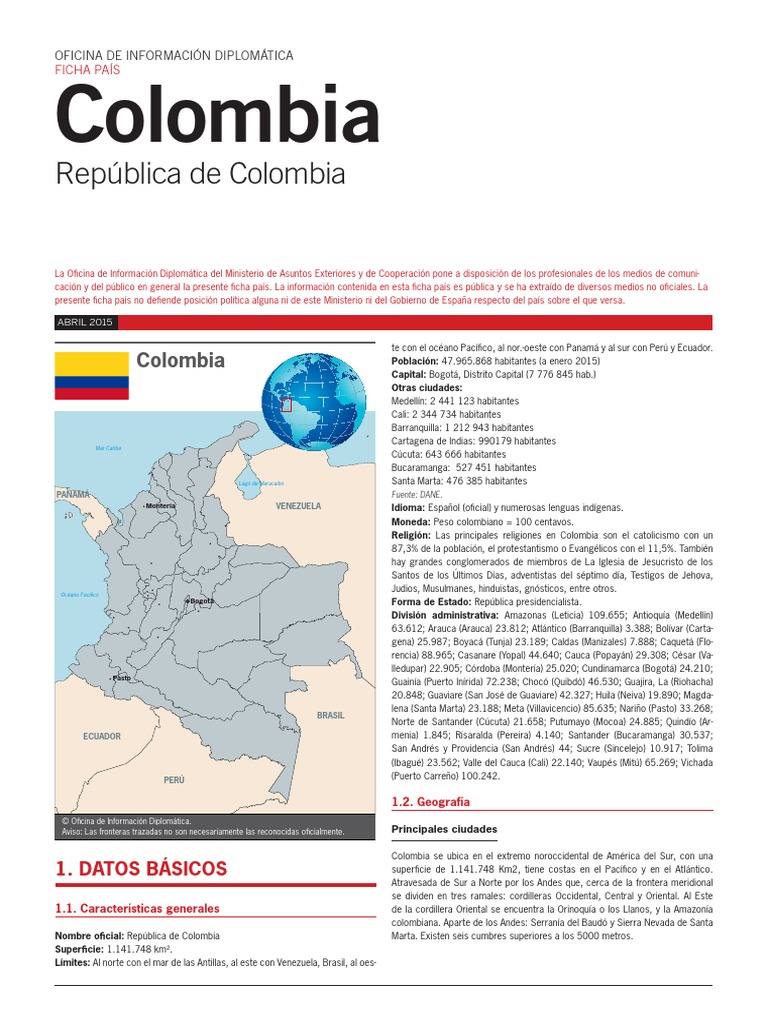 Colombia Ficha Pais | Colombia | Gobierno
