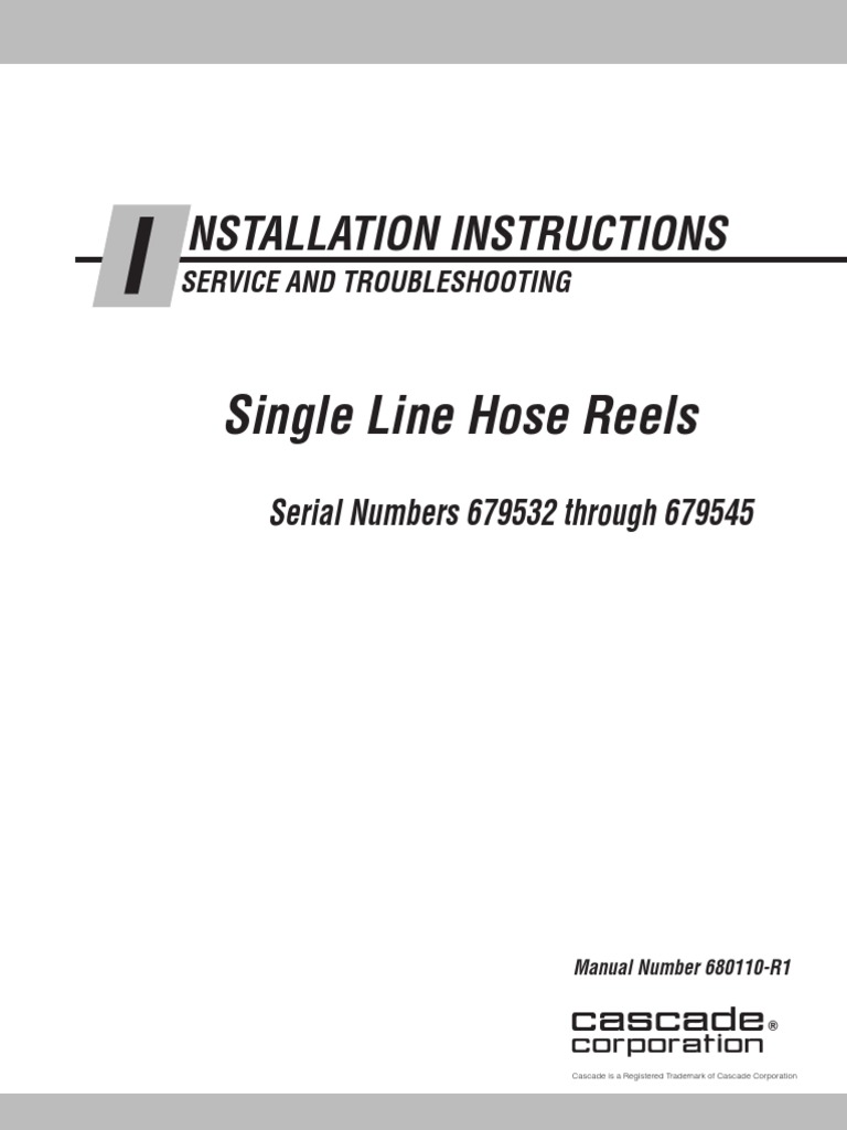 Single Line Hose Reels: Nstallation Instructions | PDF | Nut (Hardware ...