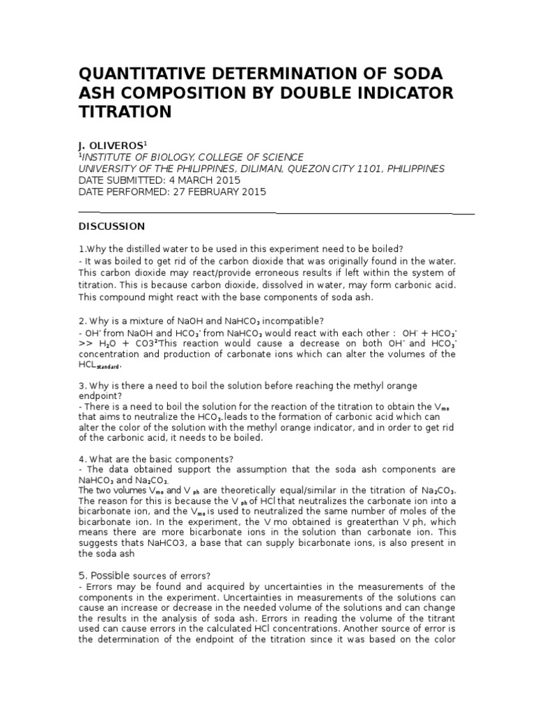 Quantitative Determination of Soda Ash Composition Through Double ...