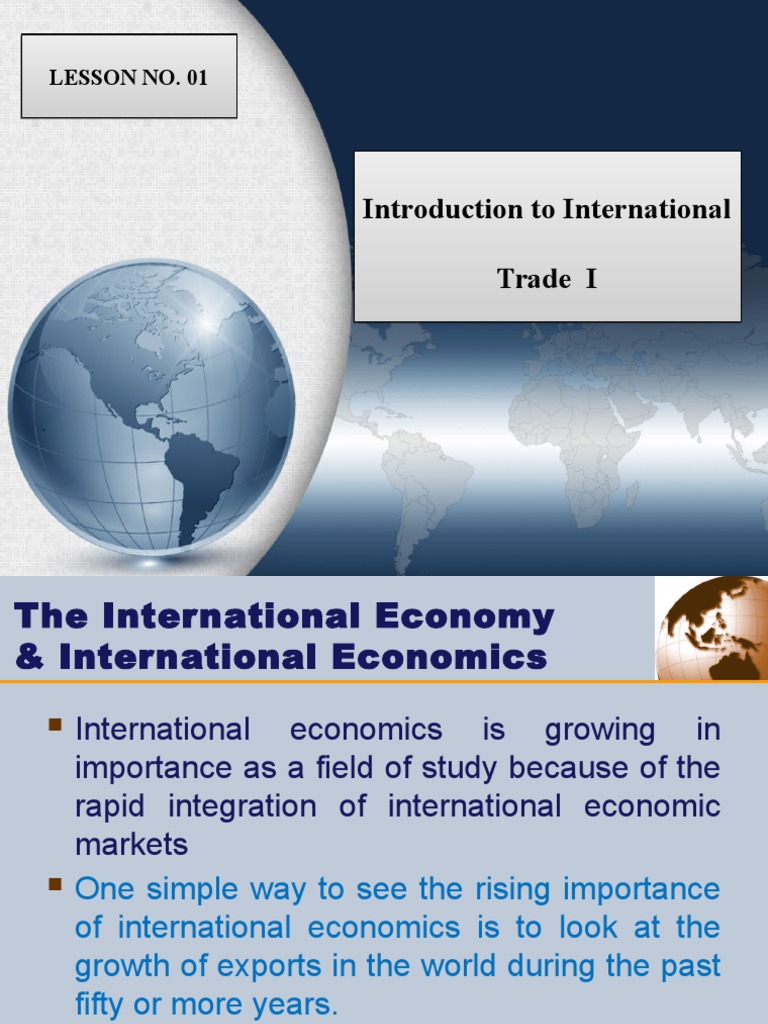 Introduction To International Trade I Introduction To International ...