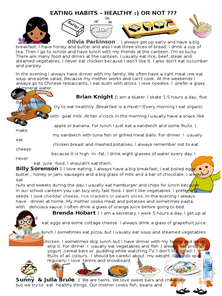 Eating Habits Elementary | Lunch | Foods