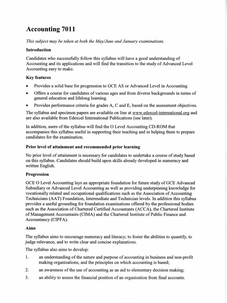 O Level Accounting | PDF