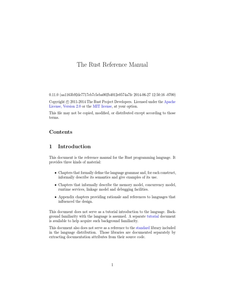 Rust Reference Manual | PDF | Pointer (Computer Programming ...