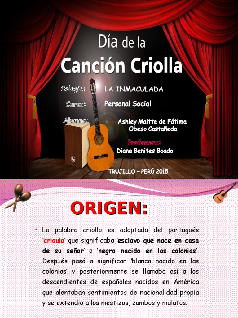 Dia de La Canción Criolla | PDF | Perú | Personas