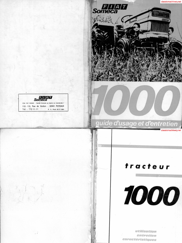 Fiat Someca 1000 Guide Usage Entretien Sec Wat | PDF