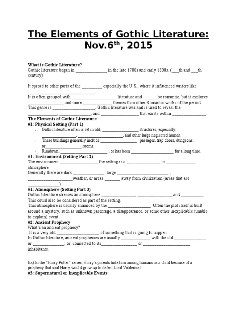 Key Elements of Gothic Literature | PDF | Gothic Fiction | Horror Fiction